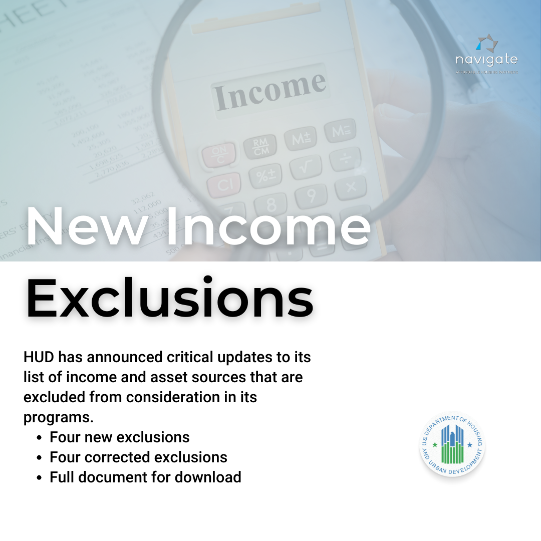 Income Exclusions Update 2024 - Navigate Housing